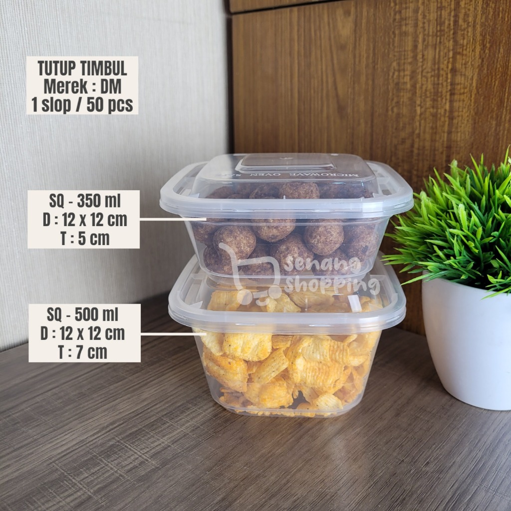 Jual Thinwall KOTAK THINWALL SQUARE 350ML 500ML KOTAK MAKAN PLASTIK 350 ...