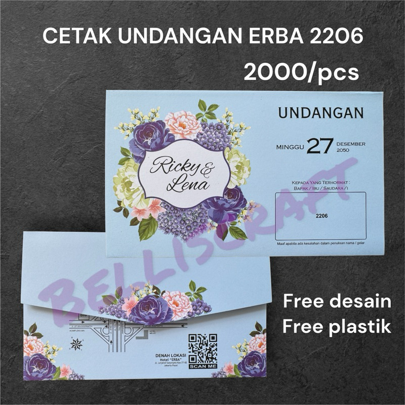 Jual CETAK UNDANGAN ERBA 2206 (LIPAT 3) | Shopee Indonesia