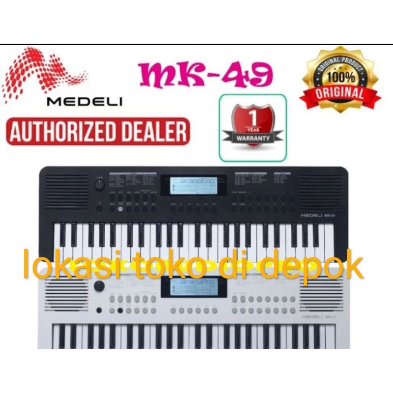 Jual mini keyboard medeli mk49 49 keys medeli original tersedia warna hitam dan putih mk-49 ...