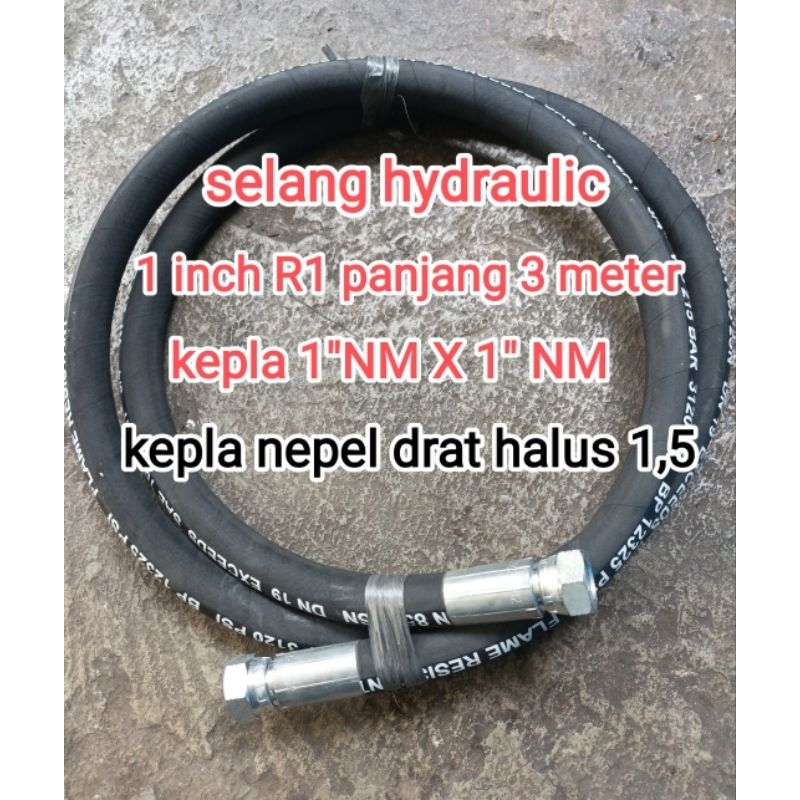 Jual selang 1 inch R1 panjang 3 meter 1" NM X 1" NM drat halus | Shopee ...