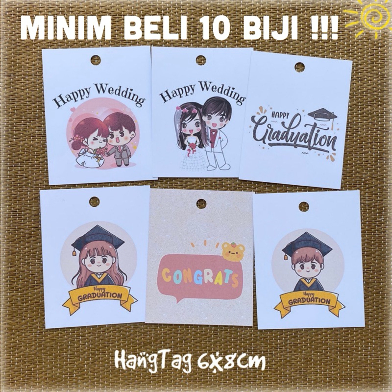 Jual 1(satu) hangtag happy wedding / hangtag graduation / tag happy ...