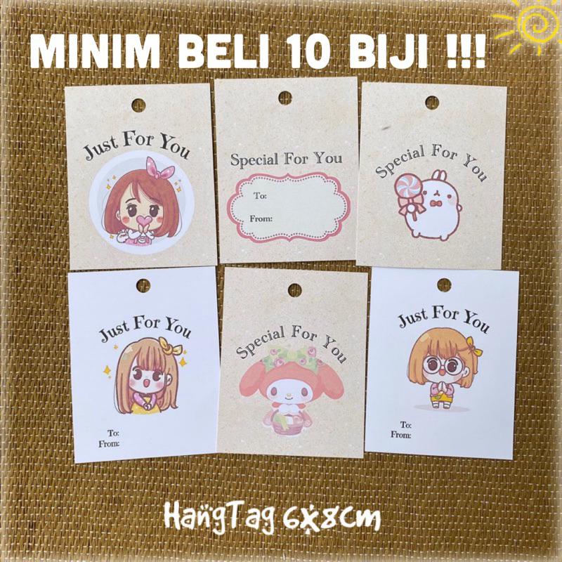 Jual 1 (satu) hangtag label just for you kotak / tag special for you ...