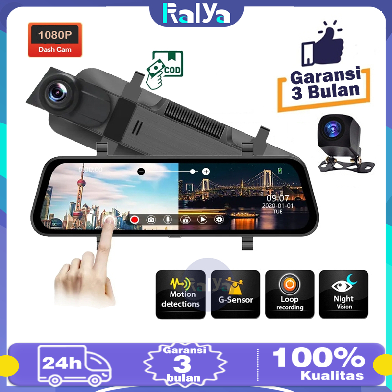Jual Dash Cam Car DVR 10 Inch IPS Layar Sentuh Cermin Layar Sentuh Full ...