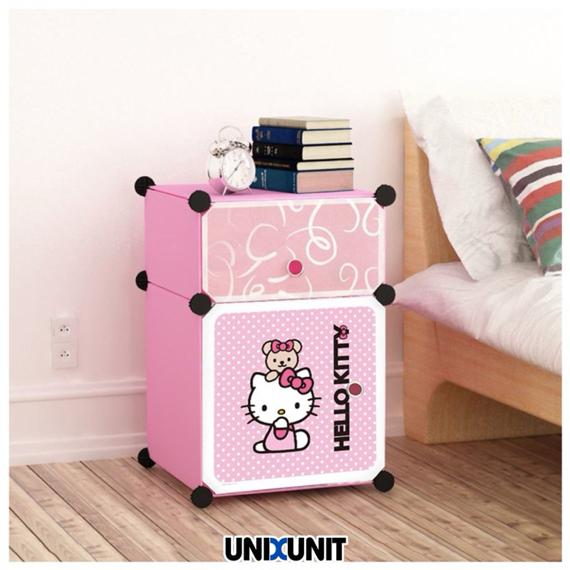 Jual UNIXUNIT Rak Laci Plastik 2 Sekat Box Doraemon Penyimpanan Barang ...