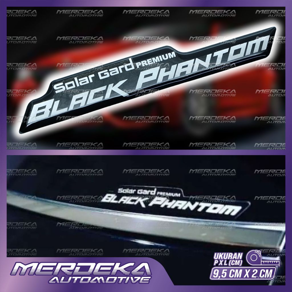 Jual emblem timbul solargard black phantom | emblem kaca film solar ...