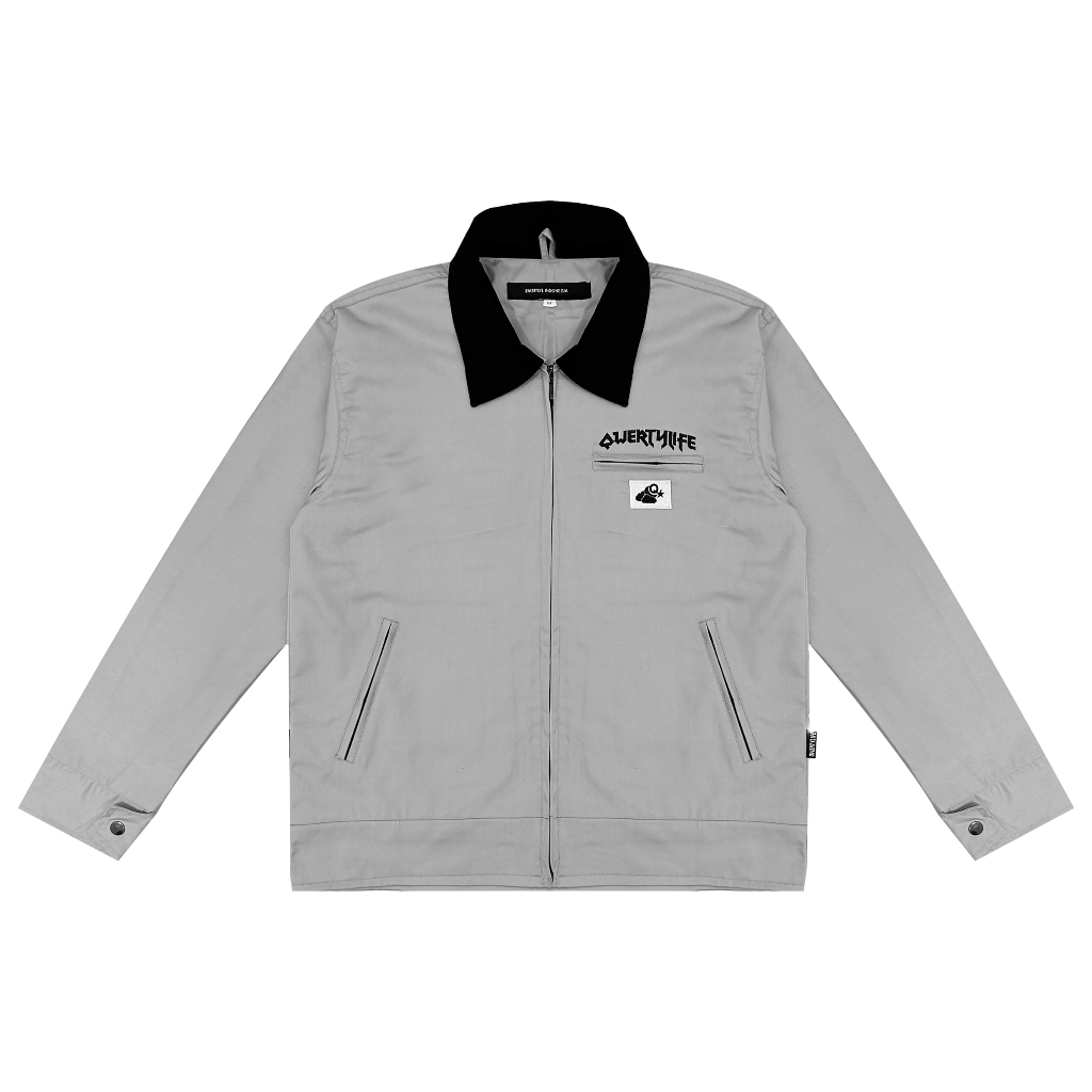Jual Qwertylife Work Jacket Boxy Fit Cordoray Grey | Shopee Indonesia