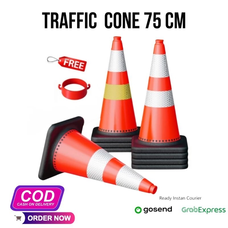 Jual Traffic Cone Best Hitam 75 Cm - Safety Cone 75 Cm | Shopee Indonesia