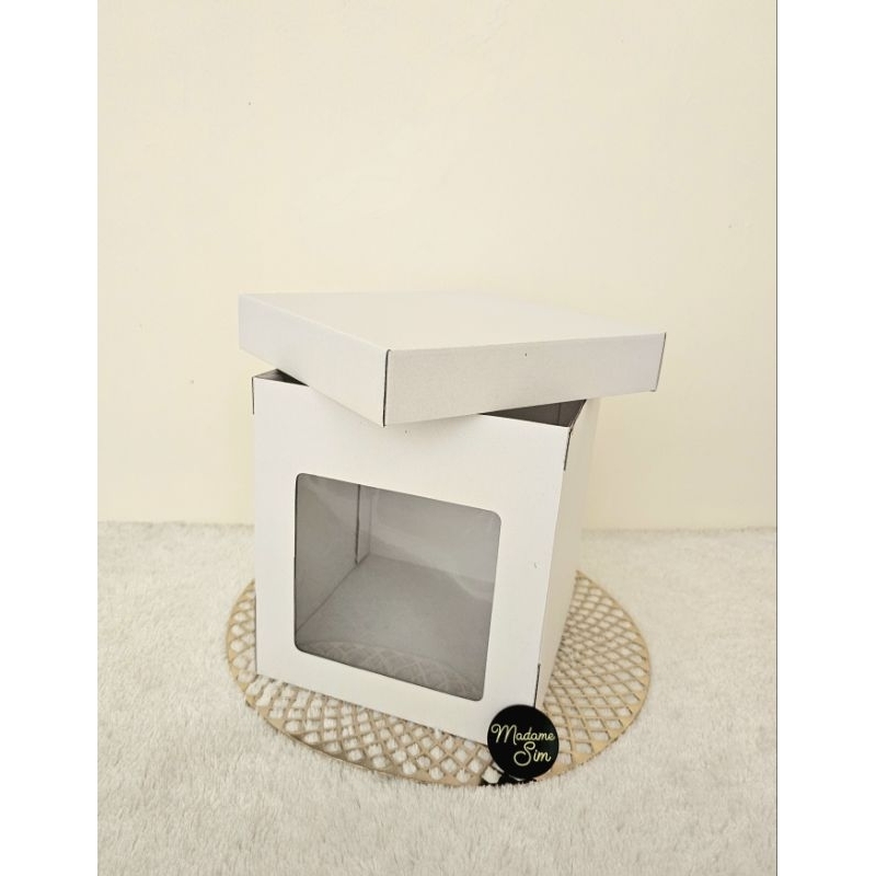 Jual TALL CAKE BOX - KOTAK KUE TART - DUS CORRUGATED 22x22x25 - JENDELA ...