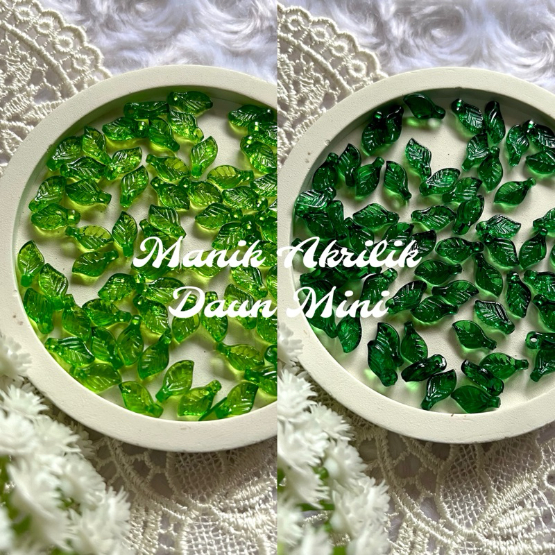 Jual 10gram/ Manik Daun Akrilik Mini, Daun Akrilik | Shopee Indonesia