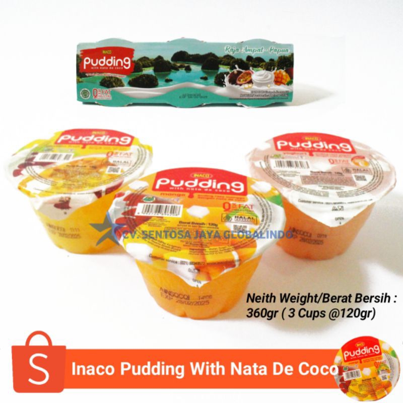 Jual Inaco pudding Nusantara cemilan enak dan murah 1 pak isi 3 cup dgn ...