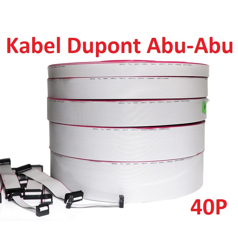 Jual KABEL Flat RIBON DUPONT Pita GRAY ABU Abu Pita IDC 40P 40 PIN ASP ...