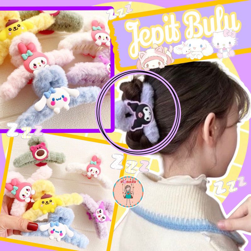 Jual Jepit Rambut Jedai Panjang 11CM Sanrio Clay Karet Premium Jepitan ...