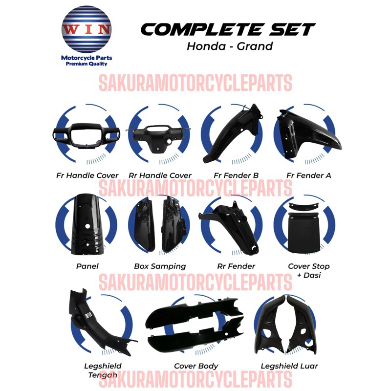 Jual COMPLETE KOMPLIT FULL SET BODY HALUS KASAR ASTREA GRAND BULUS ...