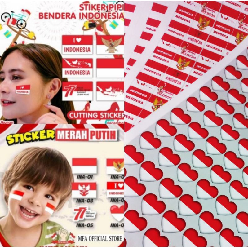 Jual STICKER PIPI BENDERA MERAH PUTIH HARI KEMERDEKAAN 17 AGUSTUS ...