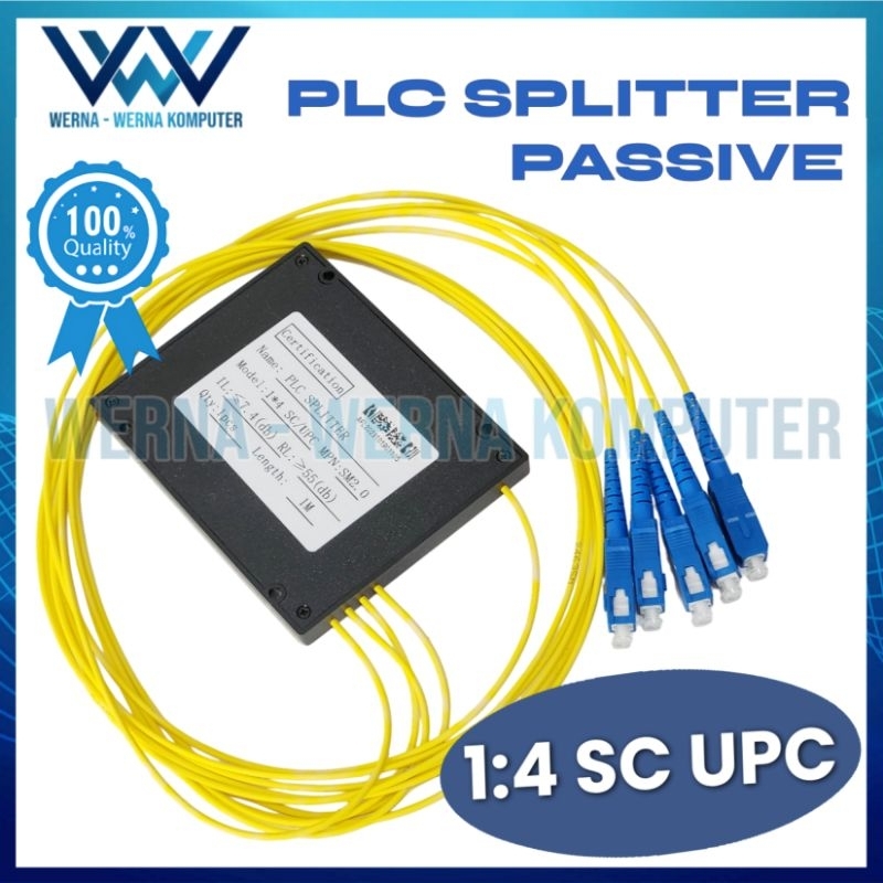 Jual PLC Pasif Splitter 1:4 UPC Passive PLC Spliter 1x4 UPC Fiber Optic ...