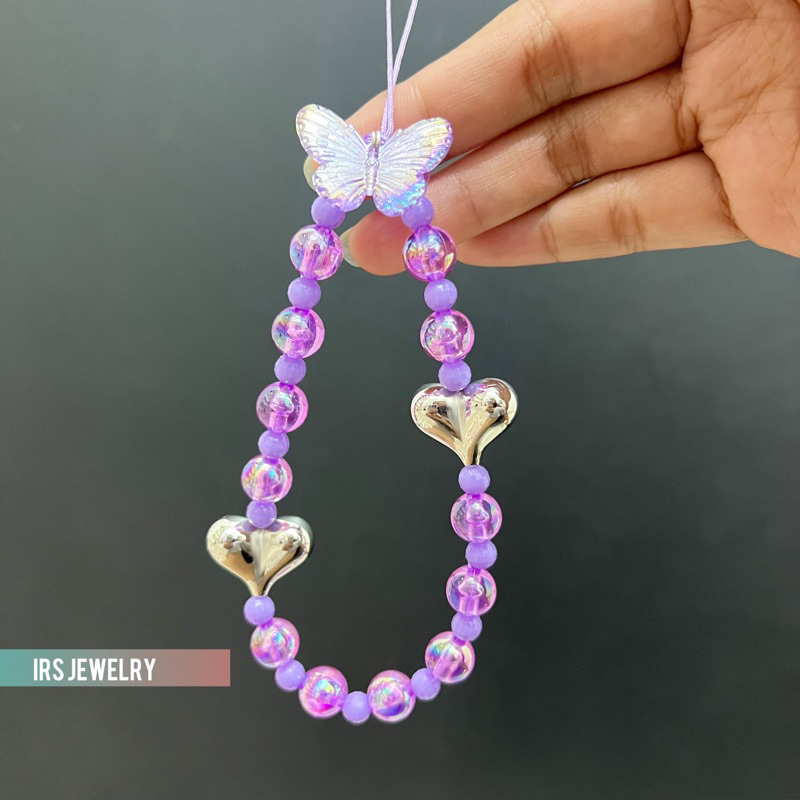 Jual Phone Strap Beads Ungu Series/ Tali Lanyard Handphone Manik Pita ...