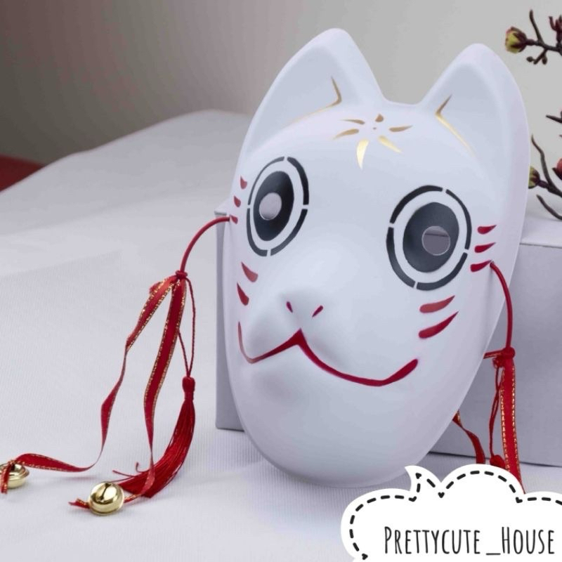 Jual PCH TOPENG ANBU FULL FACE DENGAN LONCENG / Anime Fox Mask with ...