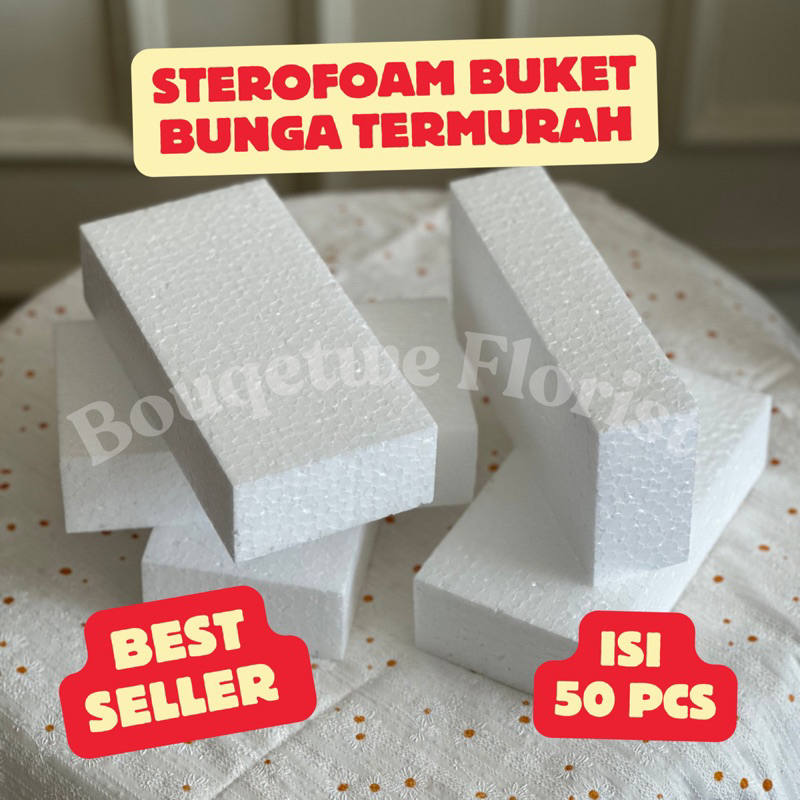 Jual 50 PCS Styrofoam Flower / Busa bunga / Oasis bunga / Sterofoam ...