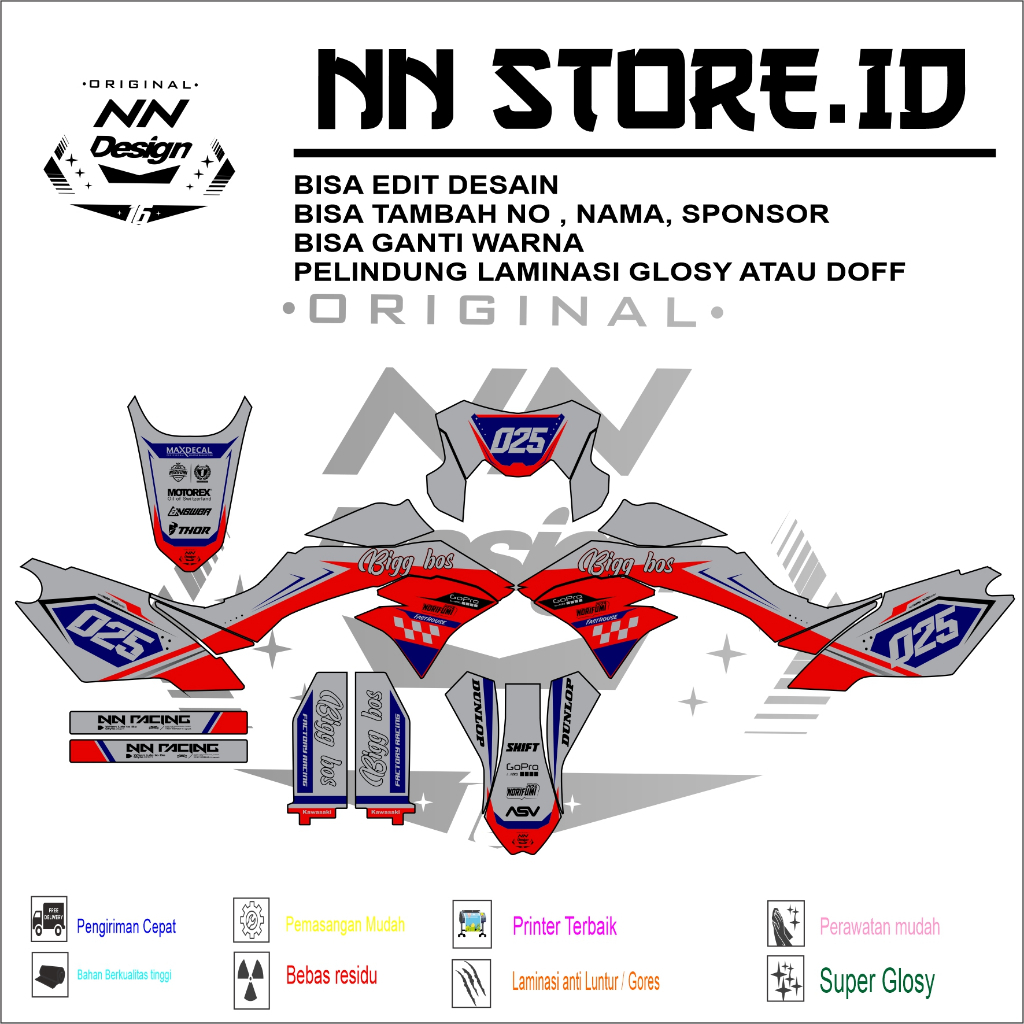 Jual JUAL DECAL DTX TERBARU FULLBODY VARIASI ABU-MERAH BISA REQUEST ...