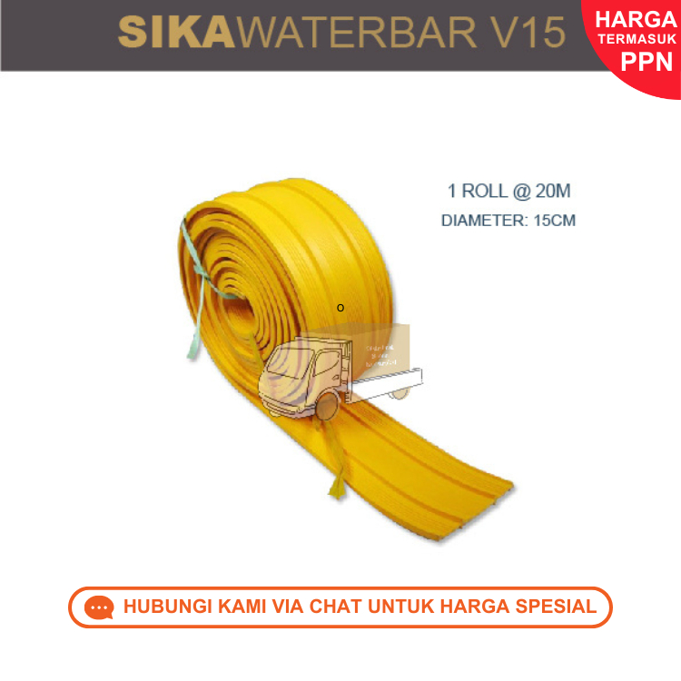 Jual Waterstop PVC Sika Waterbar Type V-15 V15 V 15, Roll 20M BEST PRICE! | Shopee Indonesia