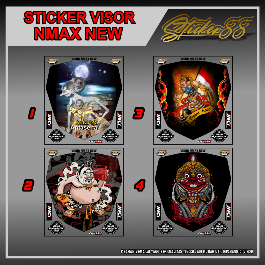 Jual STICKER DECAL VISOR YAMAHA NMAX NEW GRAFIS WAYANG / DECAL ...