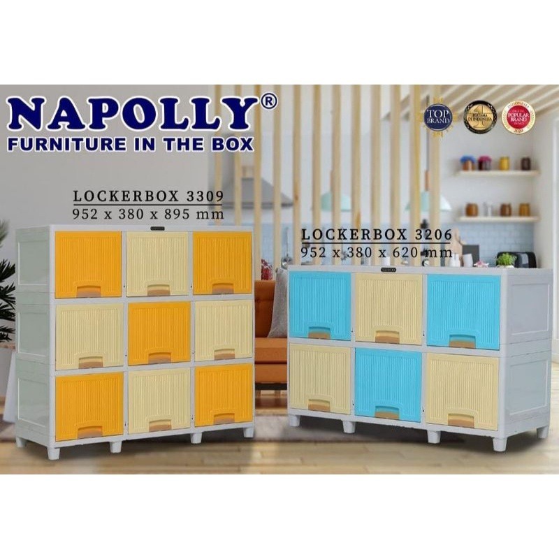 Jual LOCKER BOX NAPOLLY LB 3206 (6 LOCKER) | Shopee Indonesia