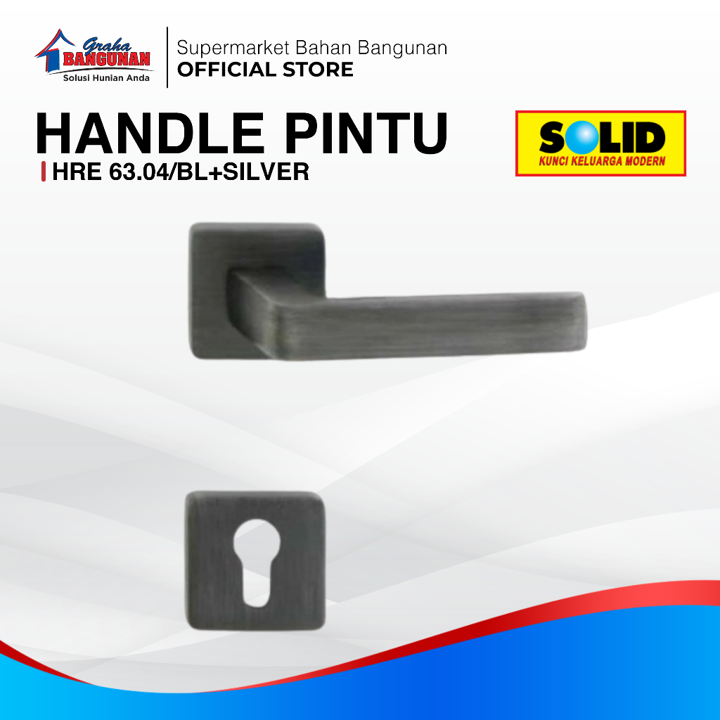 Jual Handle Pintu Minimalis SOLID HRE 63.04/BL+SILVER | Shopee Indonesia