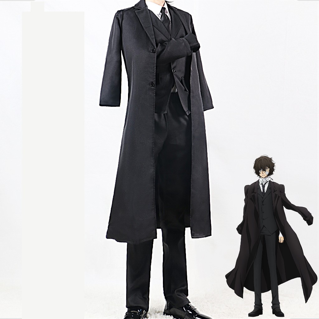 Jual Anime Bungo Stray Dogs Dazai Osamu Black Suit Cosplay Clothing ...