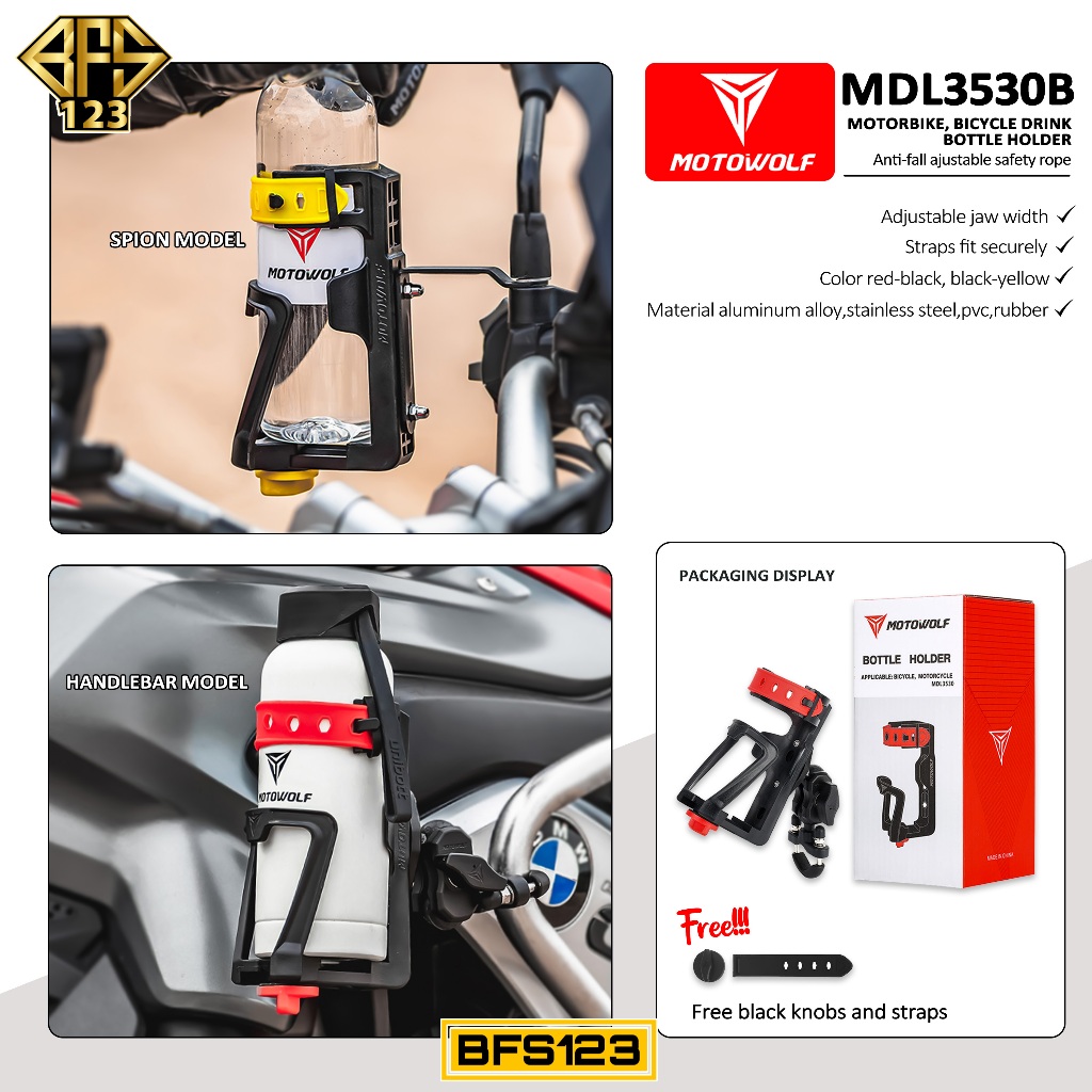 Jual MOTOWOLF MDL3530 Tempat Botol Minum Sepeda Anti Jatuh Ajustable ...