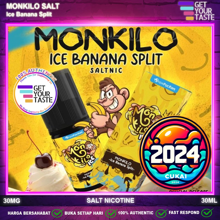 Jual Liquid Monkilo Ice Banana Split Salt Nic 30ML Saltnic by Vape ...