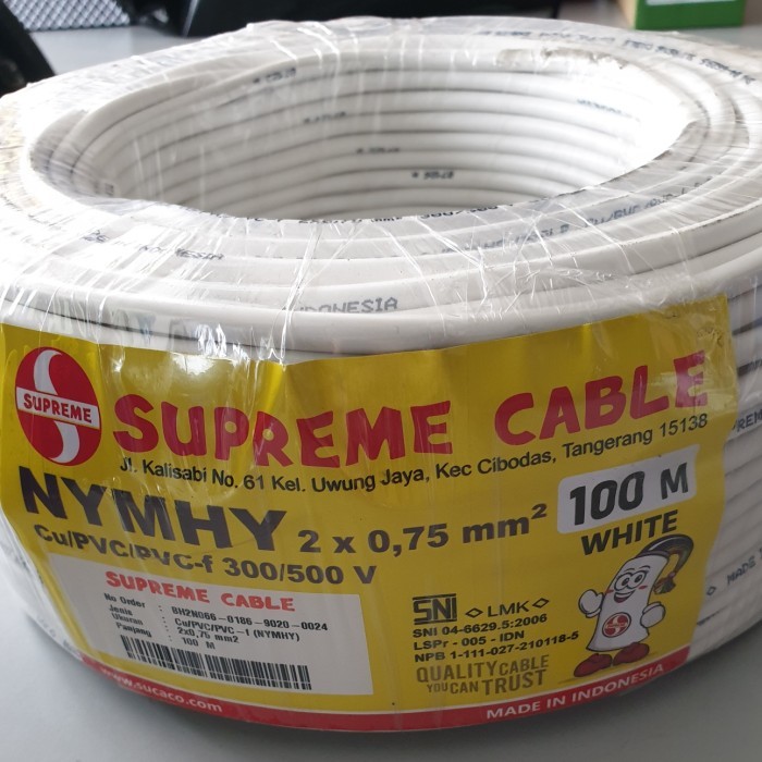 Jual Kabel Supreme NYMHY serabut 2 x 0.75 METERAN kabel listrik instalasi 2x0.75 Kabel Lampu ...
