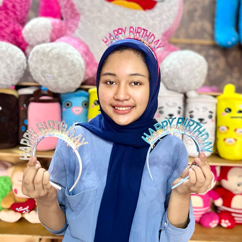 Jual Bando mahkota happy birthday premium bendo hair desain happy ...