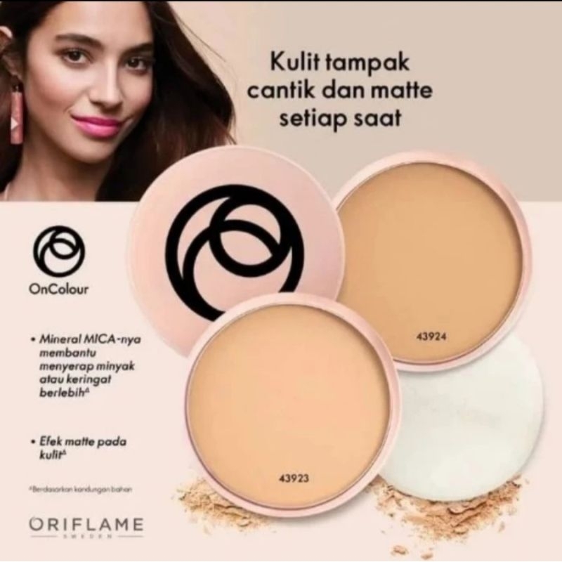 Jual Bedak OnColour face powder bedak padat natural light original ...