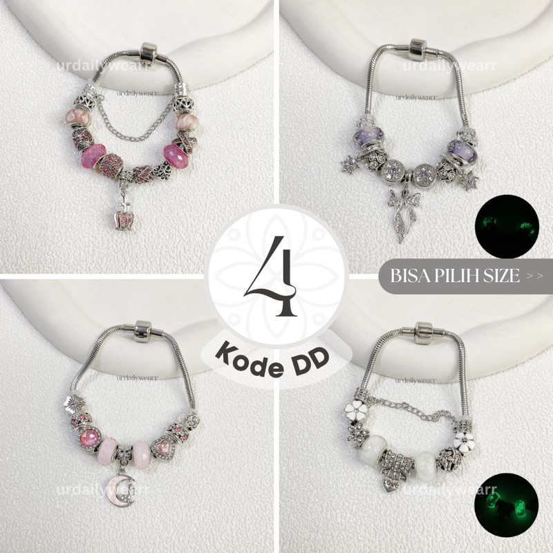 Jual Gelang Pandora Premium Stainless Steel Charms Bracelet Anti-Karat ...