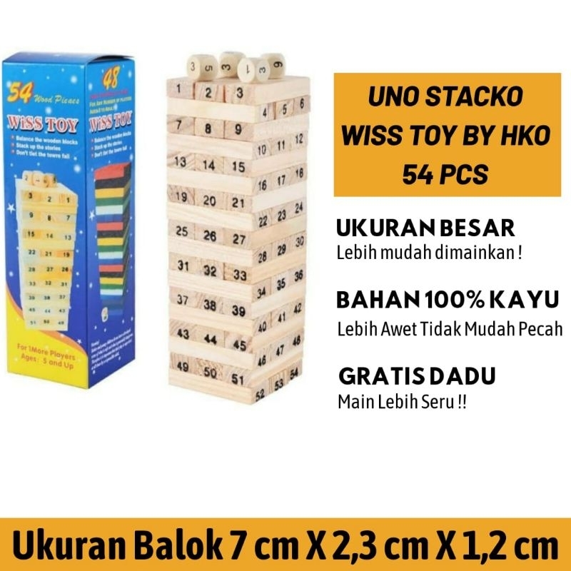 Jual Mainan Edukasi Stacko Kayu Angka Besar Wiss Toy | Shopee Indonesia