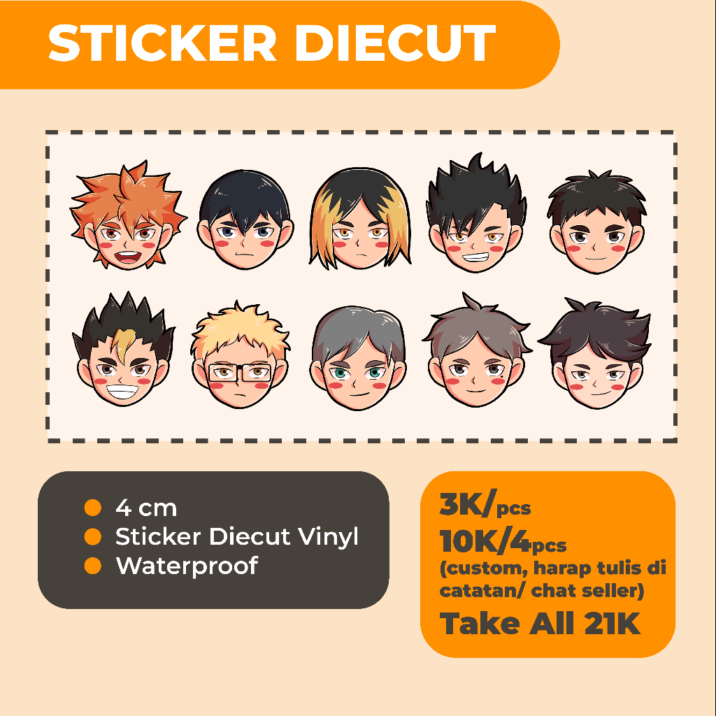 Jual STICKER HAIKYUU DIECUT || 4 CM | Shopee Indonesia