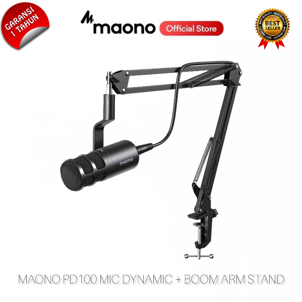 Jual MAONO PD100 XLR Dynamic Microphone Stand Arm BA20 for Podcast ...
