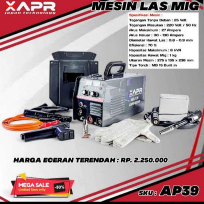 Jual APR mesin las mig 135 450w - 900w type AP39 mig 0,8 - 1mm tig mma ...