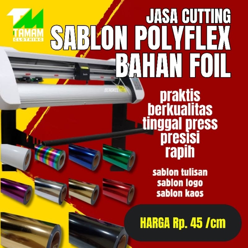 Jual Sablon Polyflex Bahan FOIL Sablon Setrika sablon Logo Sablon Nama ...