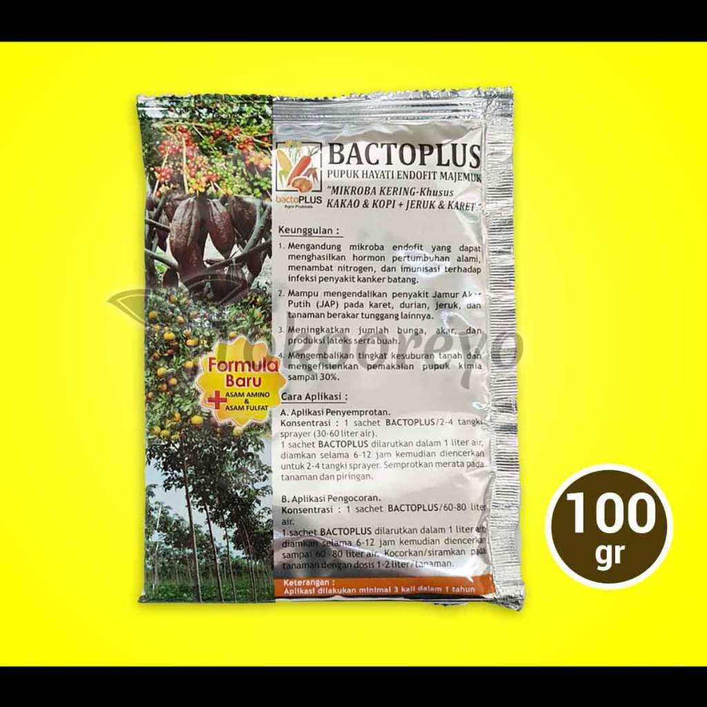 Jual PUPUK HAYATI BACTOPLUS WP 100 GRAM PER SACHET KEMASAN PABRIK ...