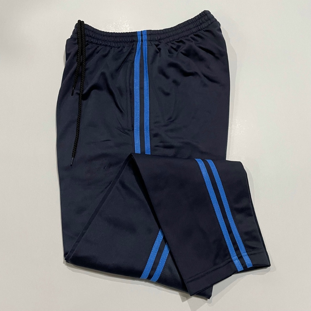Jual Training Panjang Navy Strip 2 Biru Polos Bahan Tebal dan Lembut ...