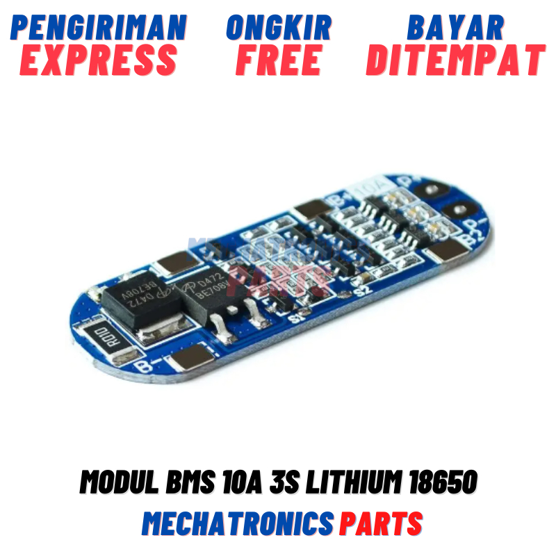 Jual Modul BMS 10A 3S Lithium 18650 Proteksi Baterai Over Charge Over ...
