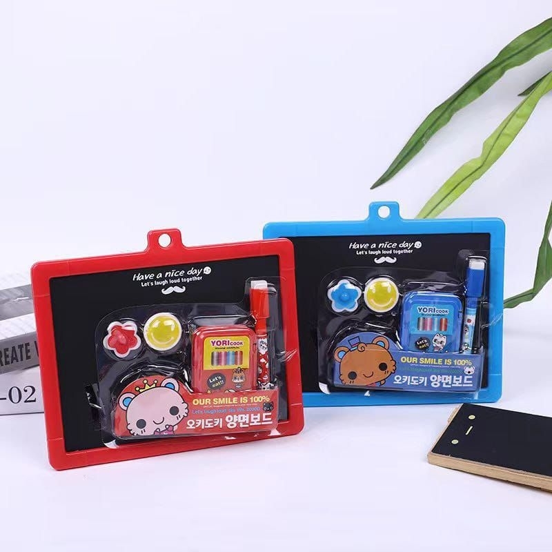 Jual Papan tulis mini double sisi whiteboard blackbord free spidol ...