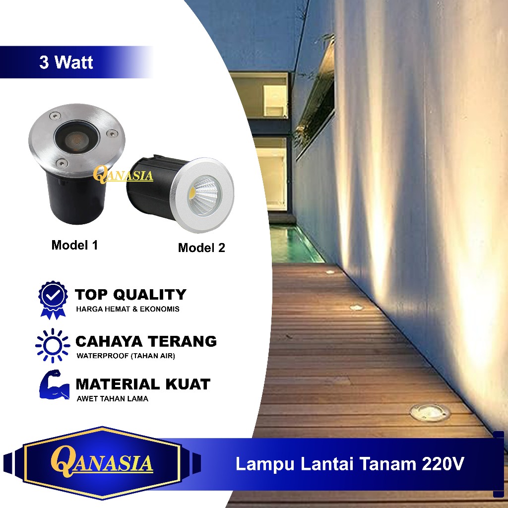 Jual Lampu LED Tanam Lantai 3W - Terang Outdoor Dekorasi Taman, Halaman ...