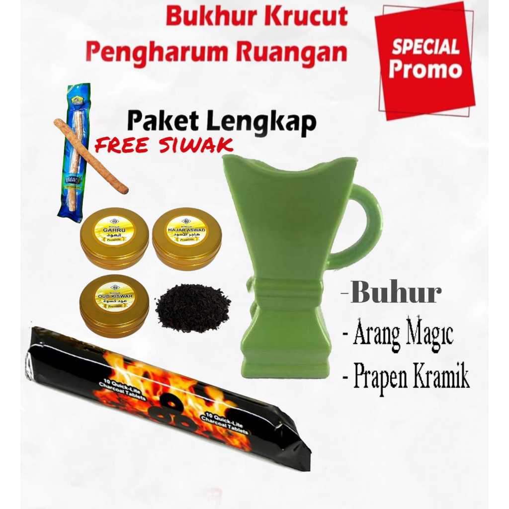 Jual 1 set keramik Bukhur Lengkap Paket Buhur Premium Basah + Arang ...