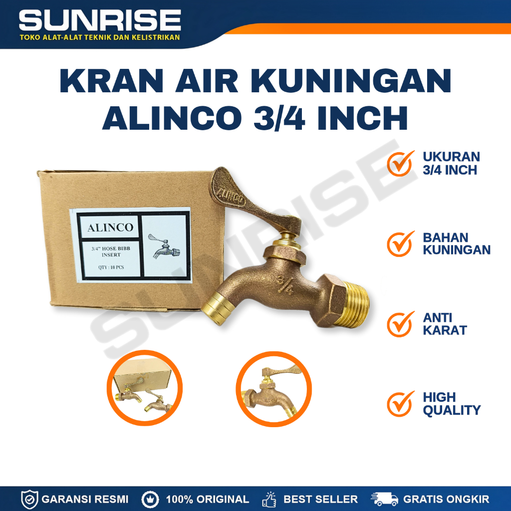 Jual KRAN AIR KUNINGAN ALINCO 1/2 - 3/4 | Shopee Indonesia