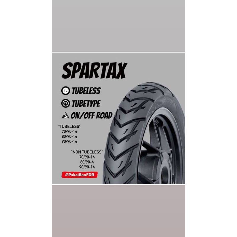 Jual BAN LUAR FDR SPARTAX RING 14 MATIC TUBELESS ORIGINAL | Shopee ...