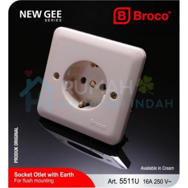 Jual Stop Kontak Broco 4162 - Stop Kontak IB inbow - Stop Kontak Tanam ...