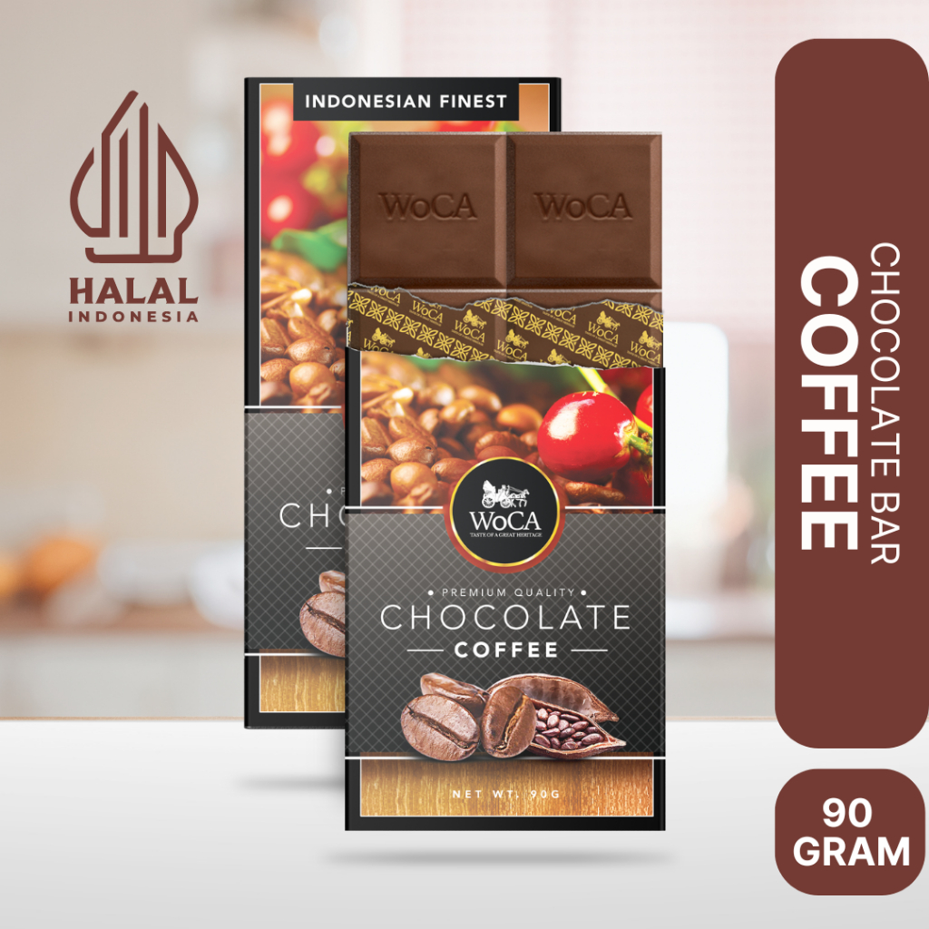 Jual WoCA Premium Chocolate Bar - Cokelat Batang Rasa Kopi - 90 gram ...