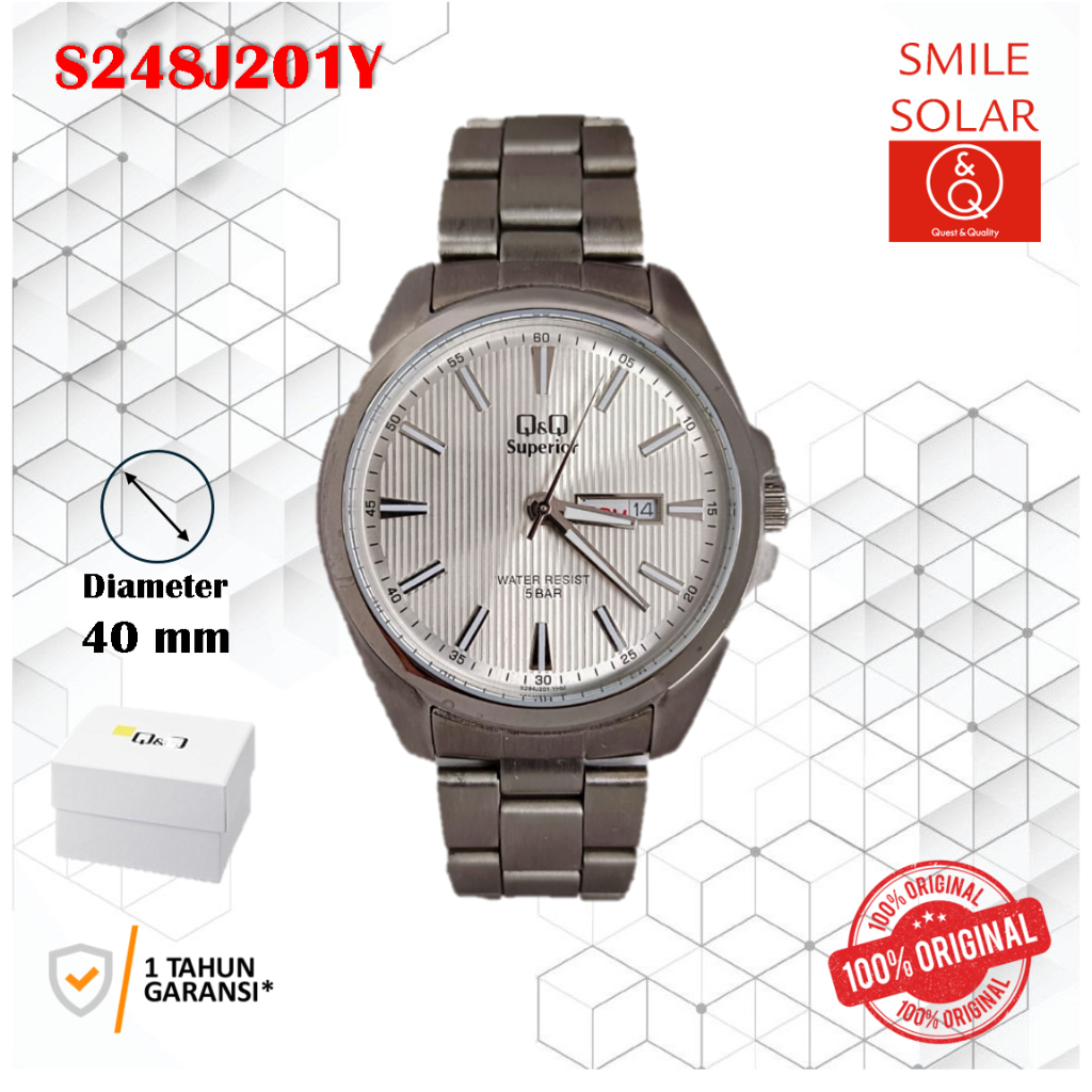 Jual Jam Tangan Rantai Pria Superior Exclusive Q&Q Stainless Steel Q50B ...